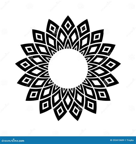 Abstract Geometric Radial Floral Pattern Decorative Design Element Stock Vector Illustration