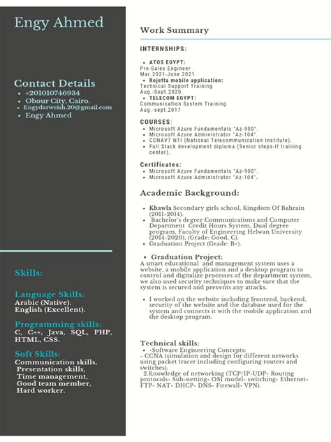 Cv Engy Ahmed 1 Pdf Computer Network Router Computing