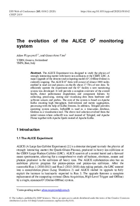 Pdf The Evolution Of The Alice O2 Monitoring System Gioacchino Vino