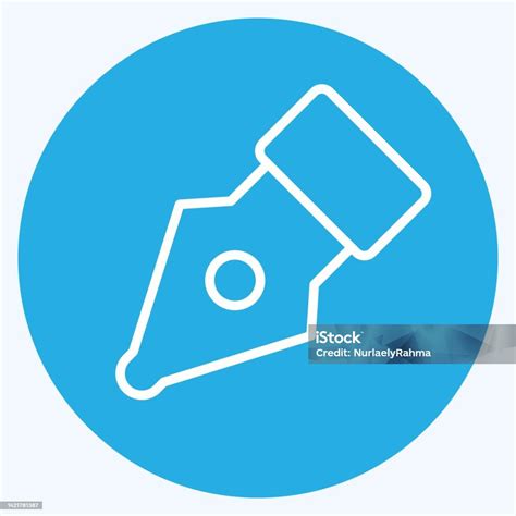 아이콘 펜 펜촉 그래픽 디자인 도구 기호와 관련이 있습니다 파란 눈 스타일 편집 가능한 간단한 디자인 간단한 그림 간단한 벡터 아이콘 공부에 대한 스톡 벡터 아트 및 기타