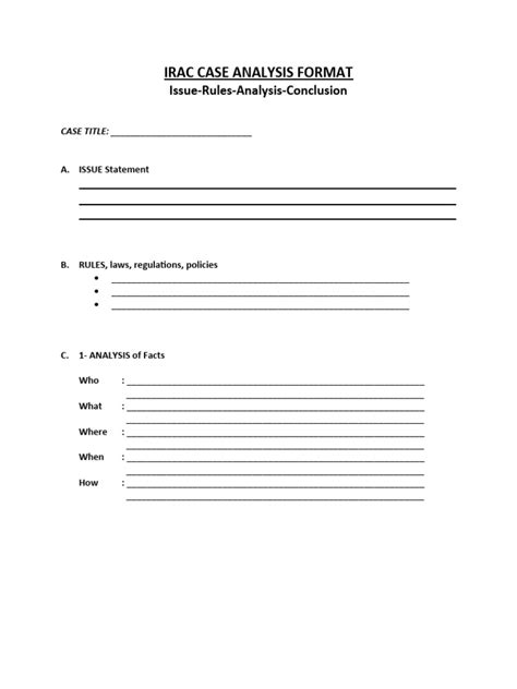 Blank Irac Format Template Pdf