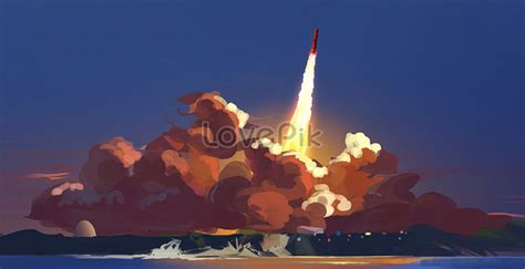 로켓 벡터 발사 일러스트 무료 다운로드 Lovepik