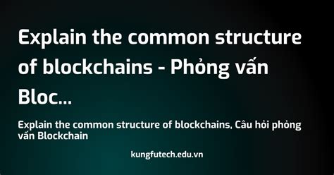 Explain The Common Structure Of Blockchains Phỏng Vấn Blockchain