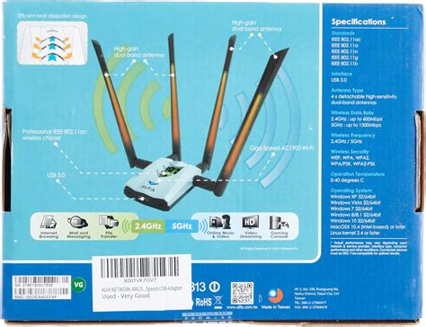 Alfa Network AWUS1900 USB分配器,配備鍵盤802.11ac速度 in Macao at MOP 717, Rating: 5