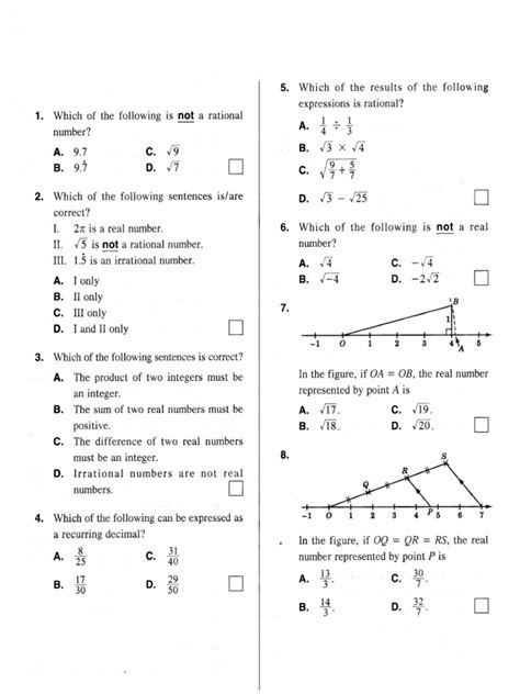 Mcq 4a Ch1 Number Systems Pdf Mathematical Notation Elementary