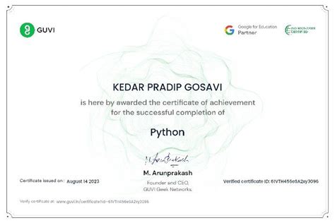 Kedar Gosavi On Linkedin Python Pythoncertification