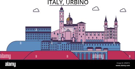 Italy Urbino Tourism Landmarks Vector City Travel Illustration Stock Vector Image And Art Alamy