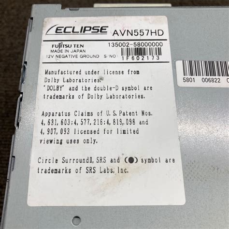 Yahooオークション Av1 612 激安 カーナビ Eclipse Fujitsu Ten Avn