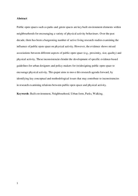 Pdf Public Open Space Physical Activity Urban Design And Public Health Concepts Methods