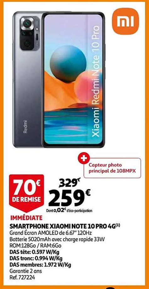 Promo Smartphone Xiaomi Note 10 Pro 4g Chez Auchan ICatalogue Fr
