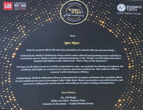 Thank You Again Whos Who And Passion Vista Igor Zijan