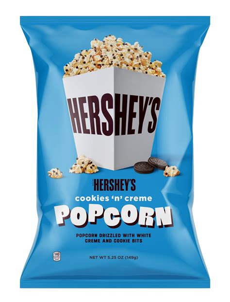 Pack Of 2 Hersheys Cookies N Crème 5 25oz Grocery Sized Bag Popcorn Drizzled In White Creme
