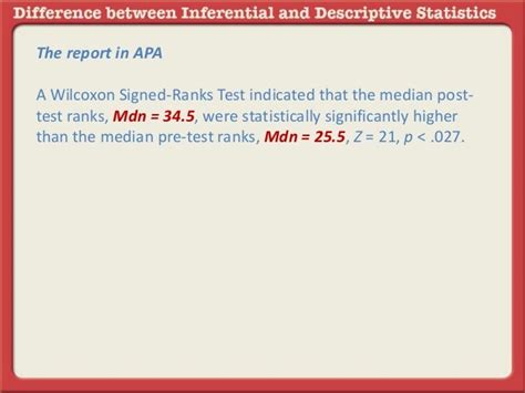 Reporting The Wilcoxon Signed Ranks Test