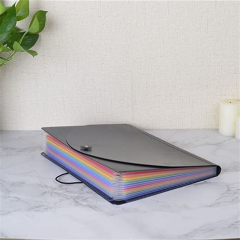 Expanding File Folder 13 Pockets Black Accordion Vicedeal