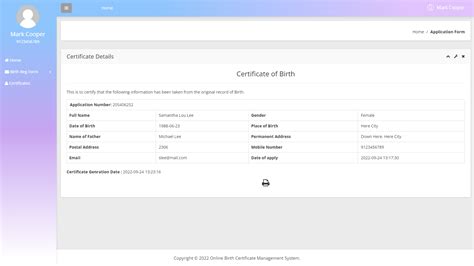 Online Birth Certificate Management System In Php Free Download Sourcecodester