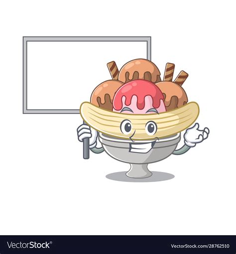 A Cute Picture Banana Split Cartoon Royalty Free Vector