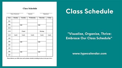Printable School Subject Schedule Class Free Printable Schedules