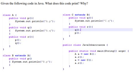 Solved Given The Following Code In Java What Does This Code