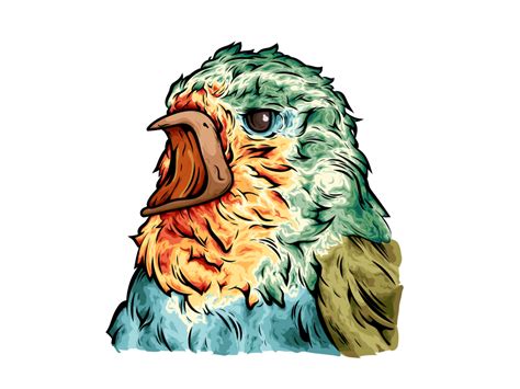 矢量插画临摹笨鸟懒得飞 站酷zcool