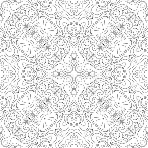 Vector Patch Pattern Mosaic Line Art Background Stock Vector
