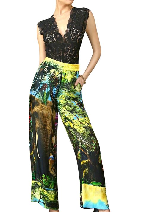 Silk Pantsstraight Leg Pantsprinted Silk Pantsdesigner Pantssilk