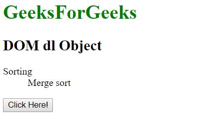 HTML DOM Dl Object GeeksforGeeks