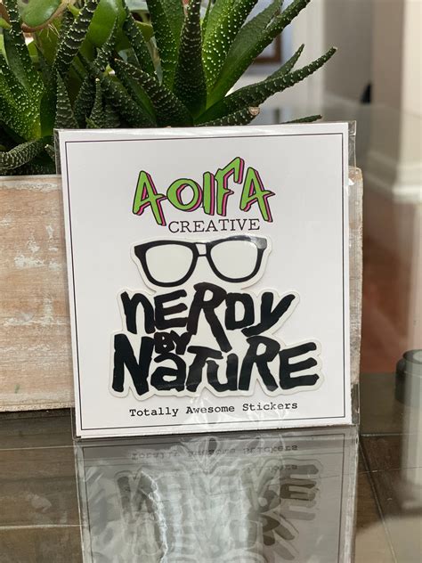 Nerdy Sticker Nerd Decal Funny Quote Lettering Design Etsy