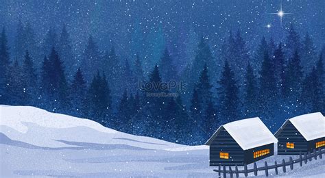 겨울 밤 일러스트 무료 다운로드 Lovepik