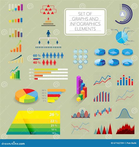 Infographics Set With Charts Graphs Step By Step Arrows Circle Chart