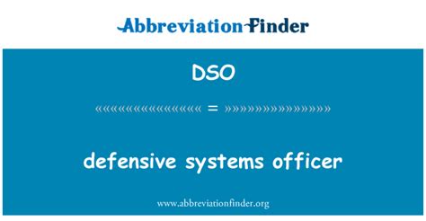 Dso Stands For Defensive Systems Officer Abbreviation Finder