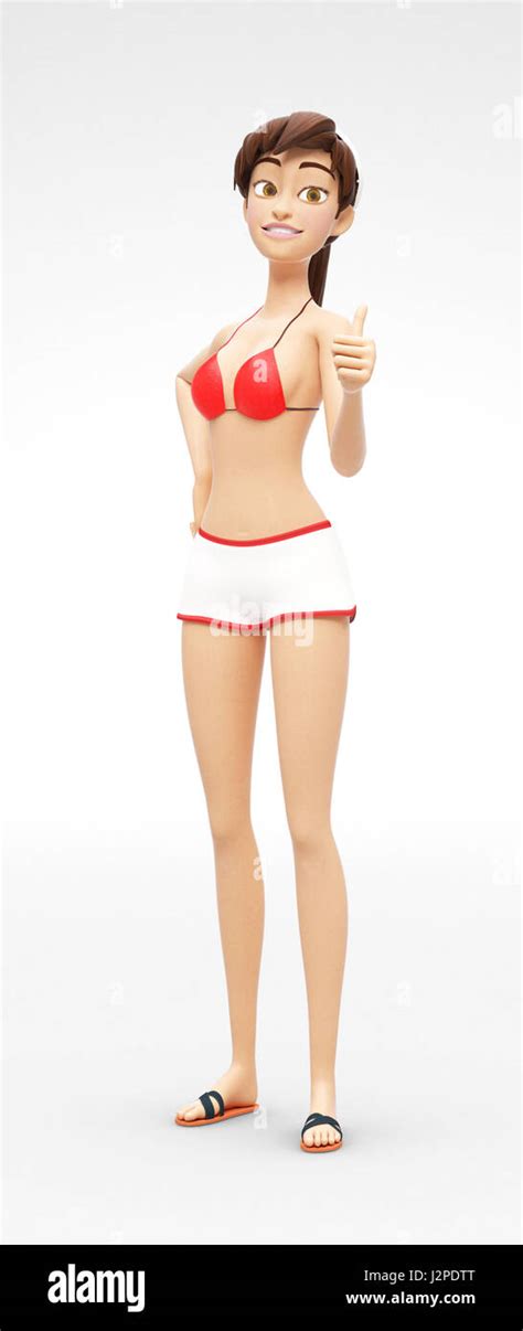 Smiling Confident And Strong Jenny 3d Cartoon Female Character Model
