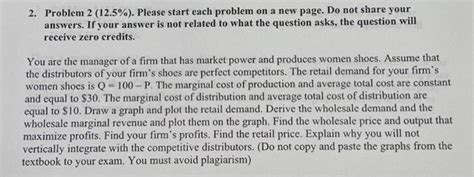 Solved 2 Problem 2125 Please Start Each Problem On A