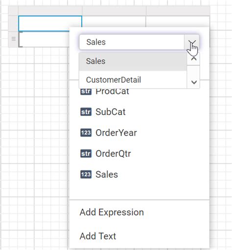 assign data tablix dataregion standalone report designer