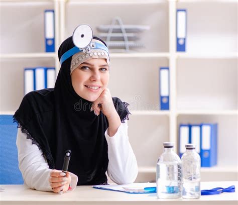 Young Doctor In Hijab Working In The Clinic Stock Image Image Of