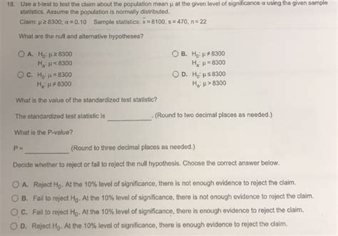 solved use a t test to test the claim about the population