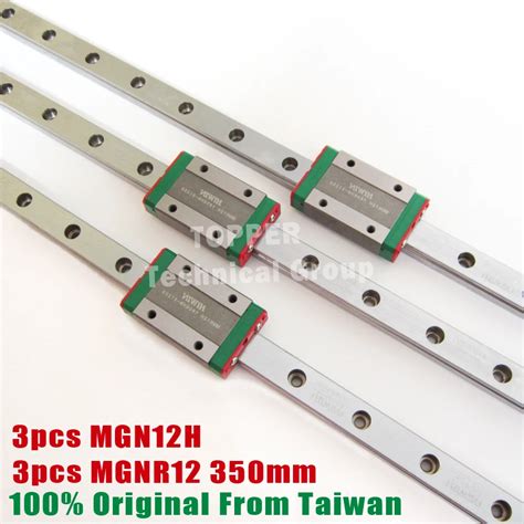 HIWIN MGN12 350mm Linear Guide Rail With MGN12H Slide Blocks Stainless Steel MGN 12mm In Linear