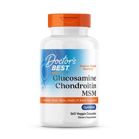Doctor's Best Glucosamine Chondroitin MSM with OptiMSM, 360 Veggie Cap