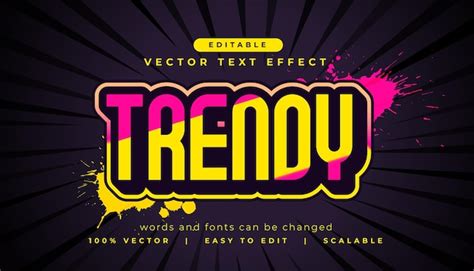 Estilo De Efecto De Texto De Moda Editable Con Efecto De Salpicaduras Vector Gratis