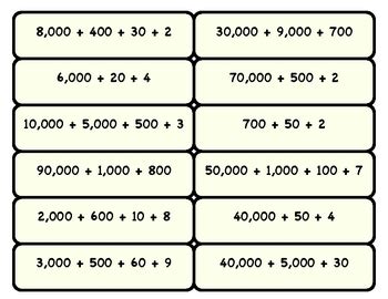 Standard To Expanded Notation Number Form MATCH By GoFish TPT