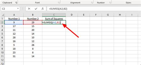 How To Calculate The Sum Of Squares In Excel