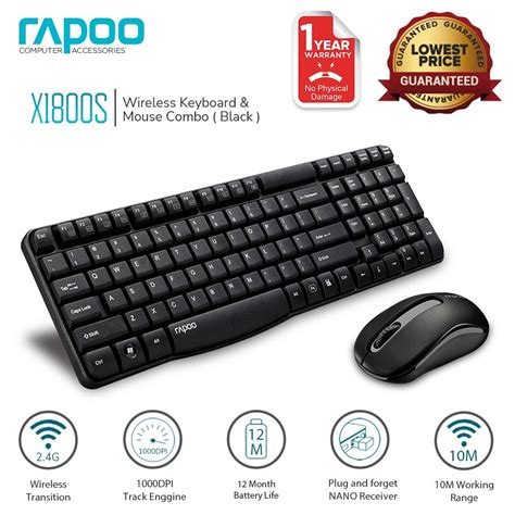 Rapoo X260 X260s Slim Wireless Keyboard And Mouse Set With Round Accurate Scissor Key Structure
