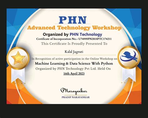 Jagruti Kalal On Linkedin Certificate Phntechnology Onlineworkshop
