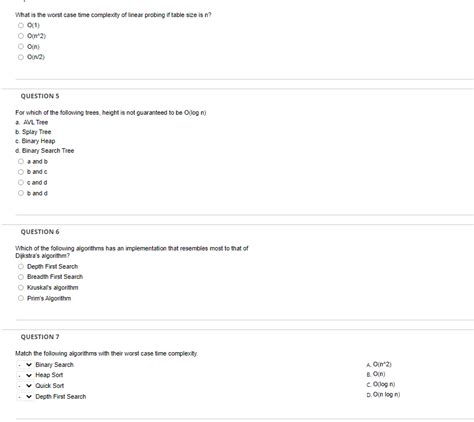 Solved What Is The Vorst Case Time Complexity Of Linear Chegg