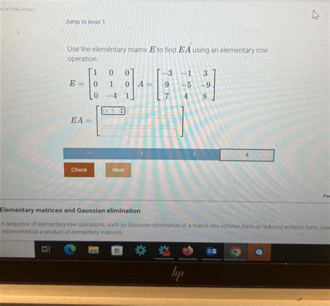 Solved Use The Elementary Matrix E To Find Ea Using An