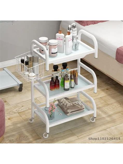 미용실츄레이 고급트롤리 카트 뷰티 트롤리 미용실 특수 이발소 스낵 랙 매니큐어 및 속눈썹 도구 티몬