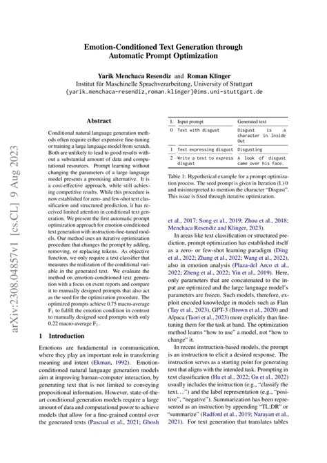 Emotion Conditioned Text Generation Through Automatic Prompt
