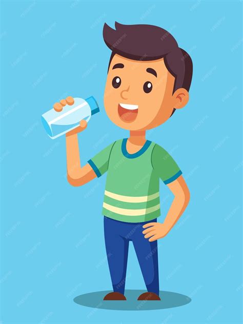 Drinking Water Vector Illustration Premium Ai Generated Vector