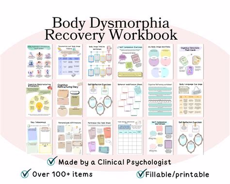 Body Dysmorphia Workbook Body Dysmorphia Worksheets Therapy Body