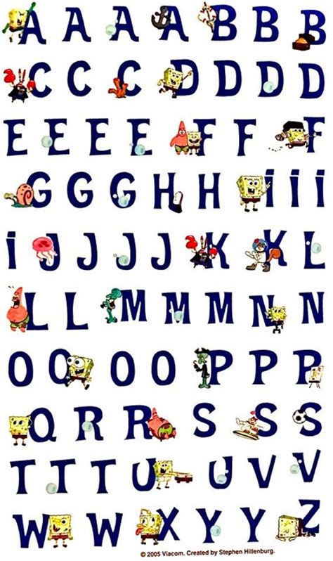 Spongebob Squarepants Alphabet Letters Maxi Kromekote Sandylion