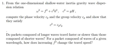 Solved From The One Dimensional Shallow Water